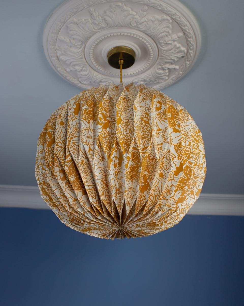 Origami Paper Lightshade Globe 'Yellow Spring Blooms' – AARVEN