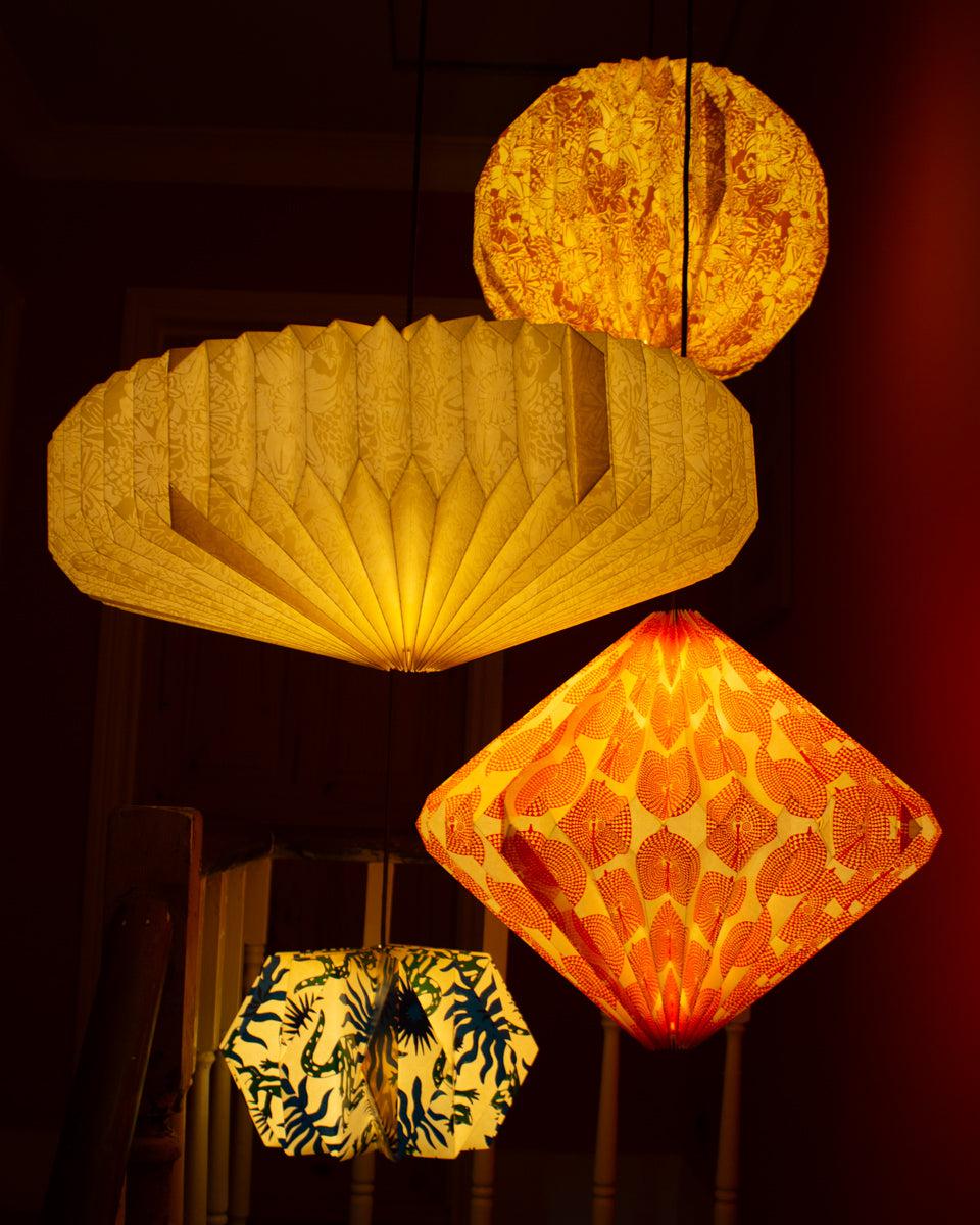Origami Paper Lightshade Saucer 'Orange Sun Mask' – AARVEN
