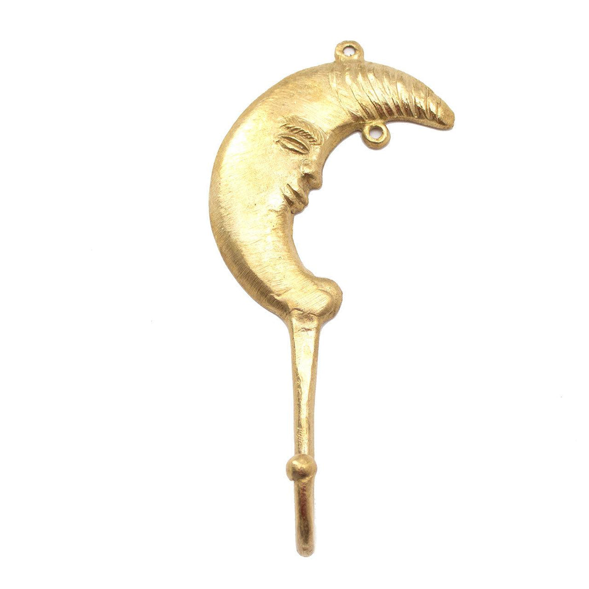 Ghanaian Ashanti Brass Hook ‘Man In The Moon’ | Brass Wall Hook – AARVEN